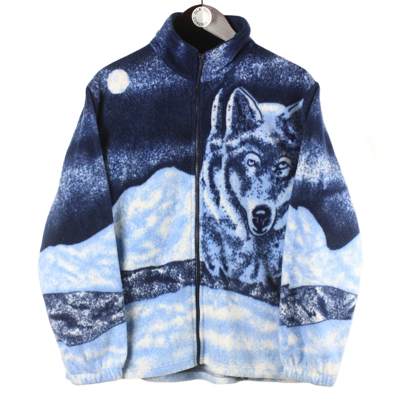 Wolf Fleece Jacket - Etsy UK