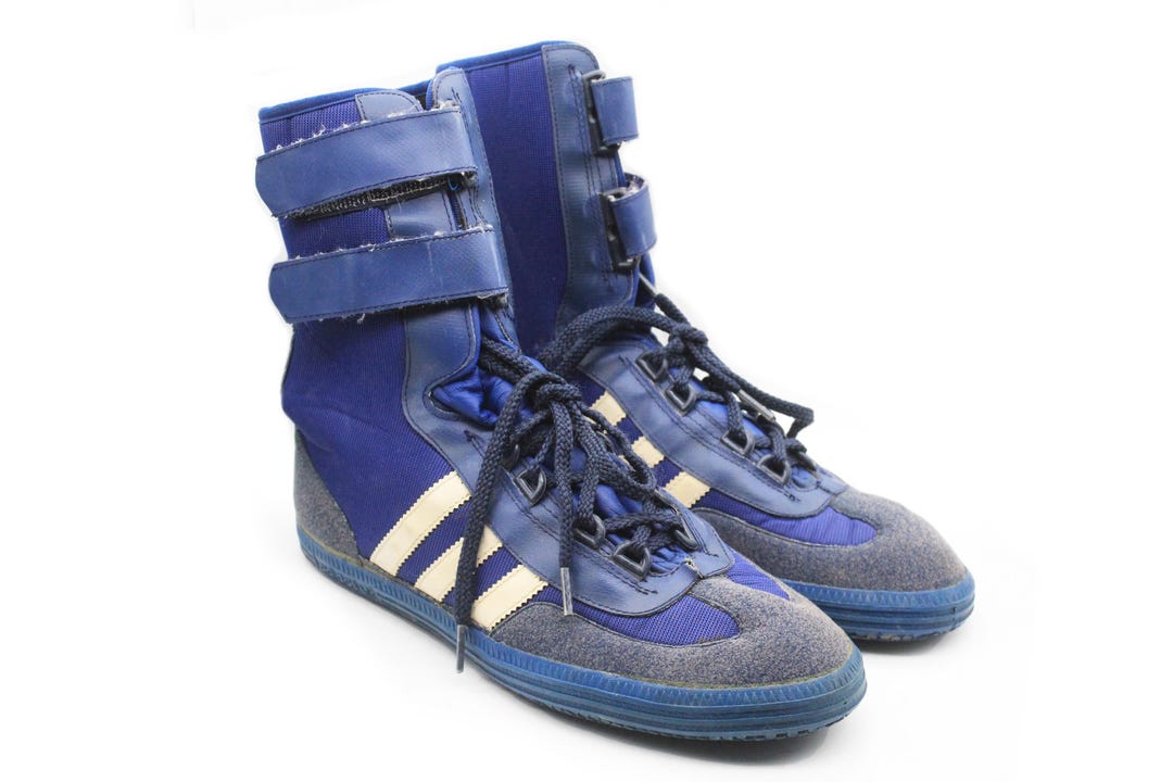 Vintage ADIDAS Windsurfing Super High Top Sneakers Authentic Blue Tie ...