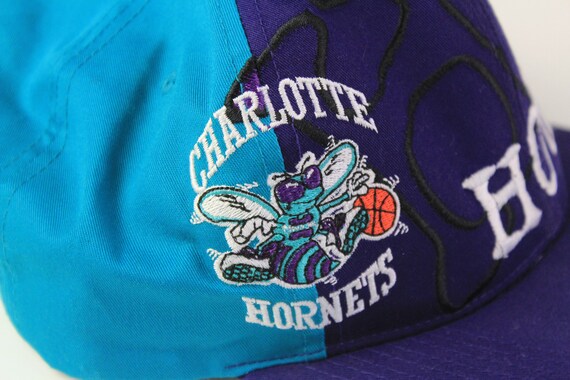 vintage CHARLOTTE HORNETS hat big logo basketball cap… - Gem