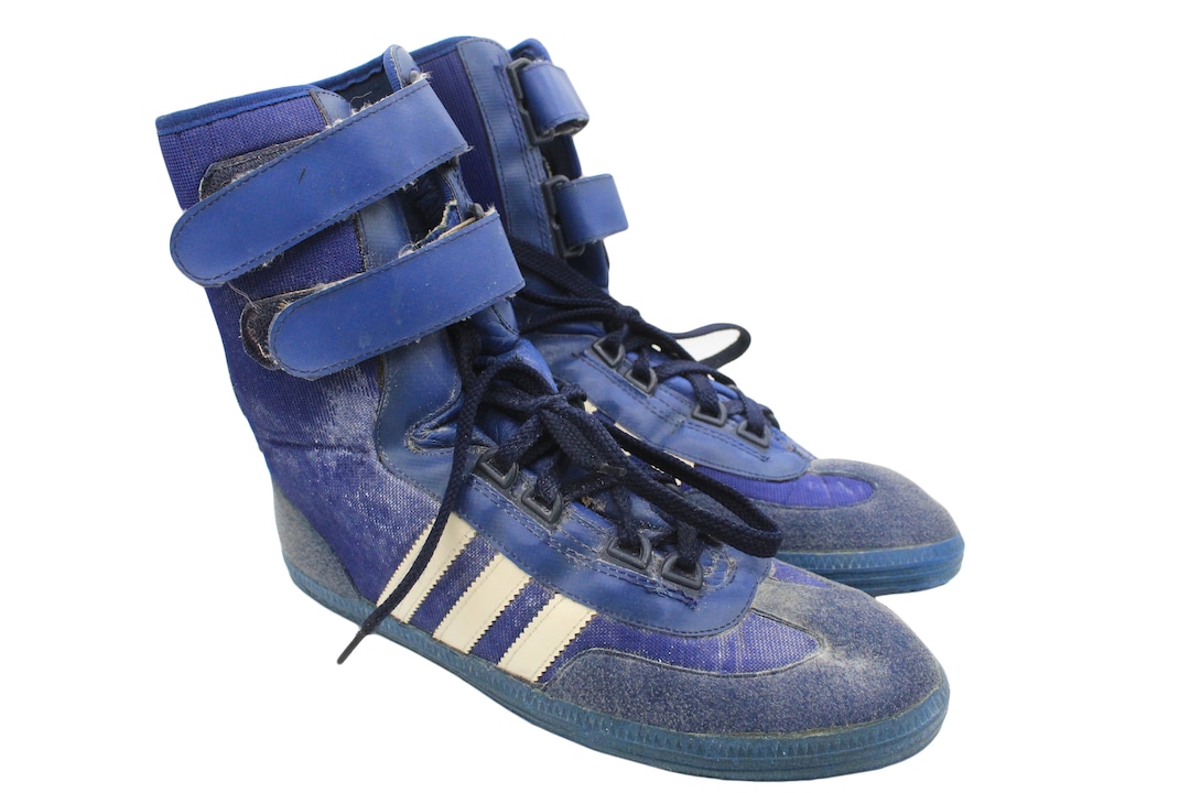 Vintage ADIDAS Windsurfing Super High Top Sneakers Authentic Blue Tie ...