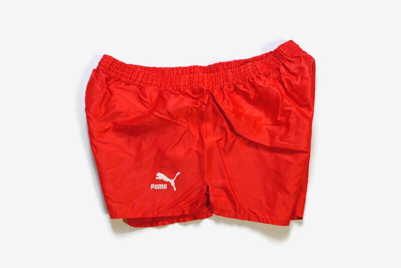 Vintage PUMA track shorts Size 6 red authentic 90's | Etsy