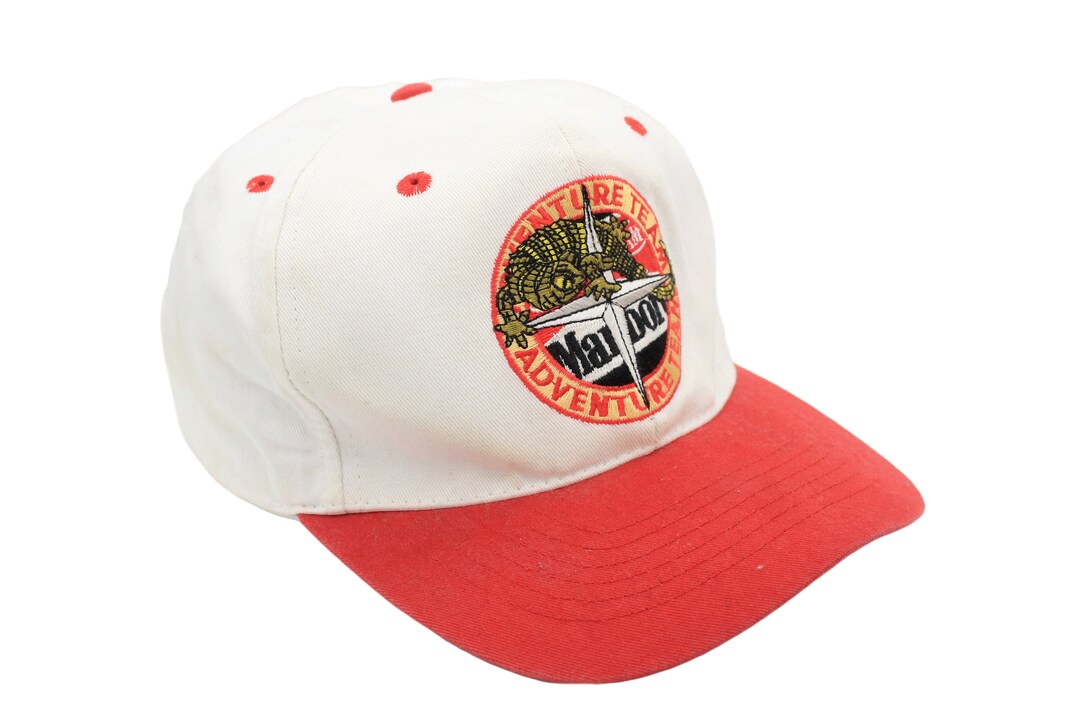 Vintage MARLBORO Adventure Team Cap White Big Logo Hat Authentic Race ...