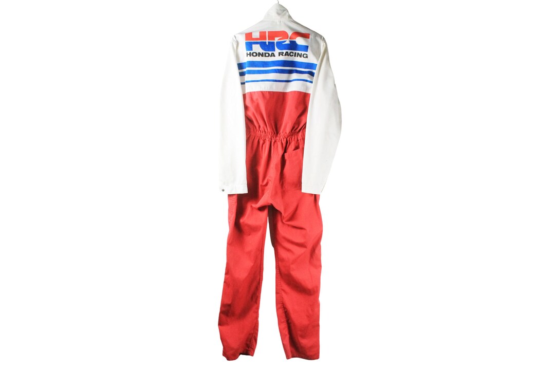 Vintage HONDA HRC Racing Team Motorsport Coveralls Jumpsuit 90's Size ...