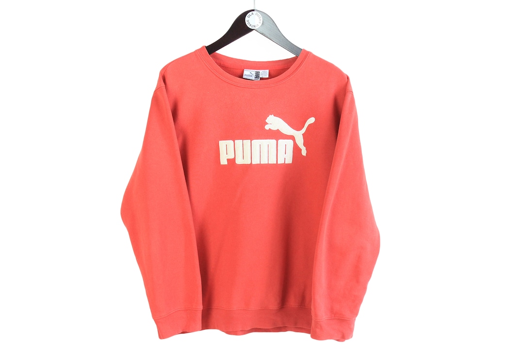 Vintage PUMA Sweatshirt Authentic Red Pullover Size S Men's Athletic ...