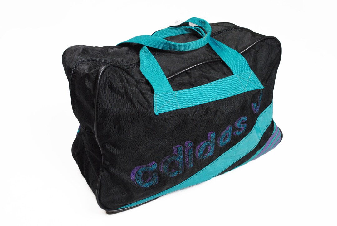 Vintage ADIDAS Duffel Travel Bag Black Green Sport Rare Authentic ...