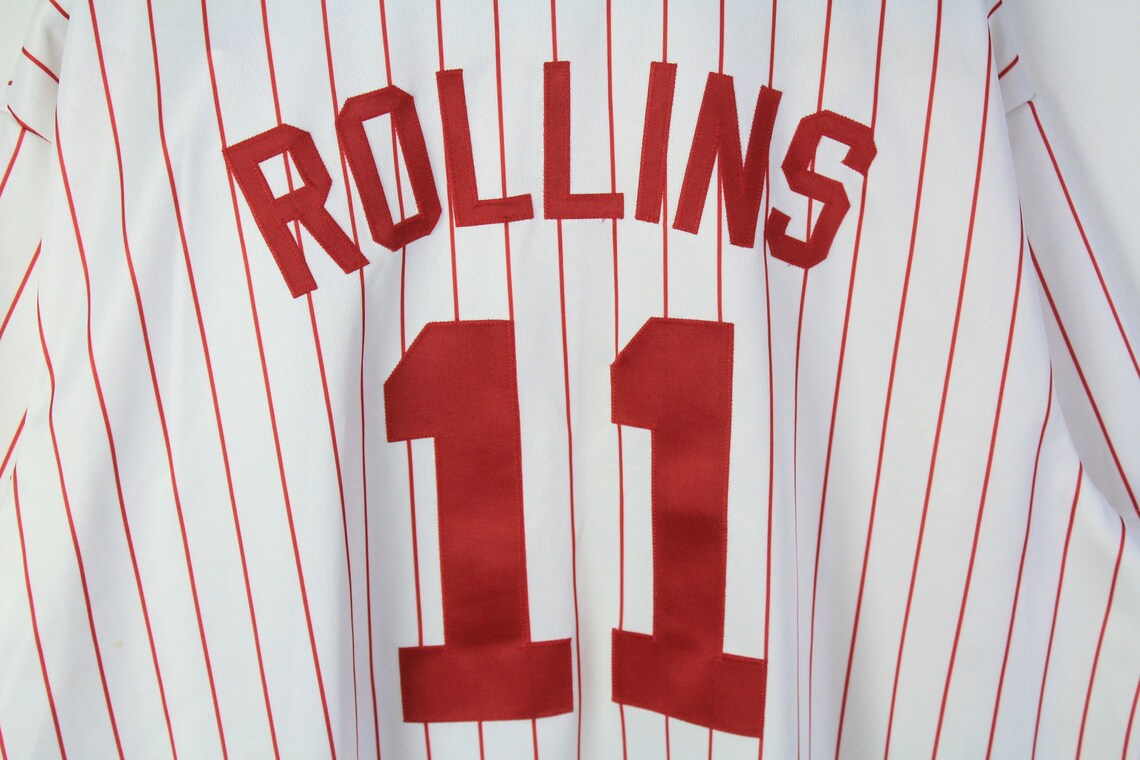 Vintage PHILLIES Philadelphia Rollins 11 Jersey Majestic T-shirt ...
