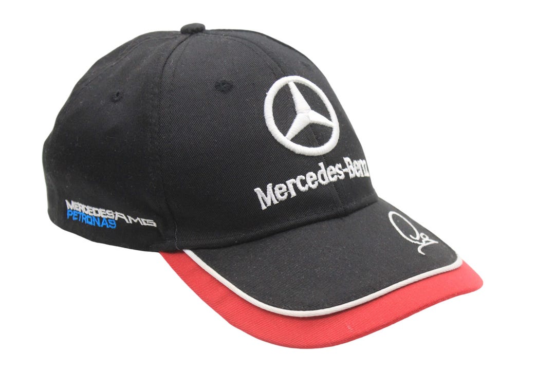 Vintage MERCEDES BENZ Lewis Hamilton Cap Big Logo Authentic Race Team ...