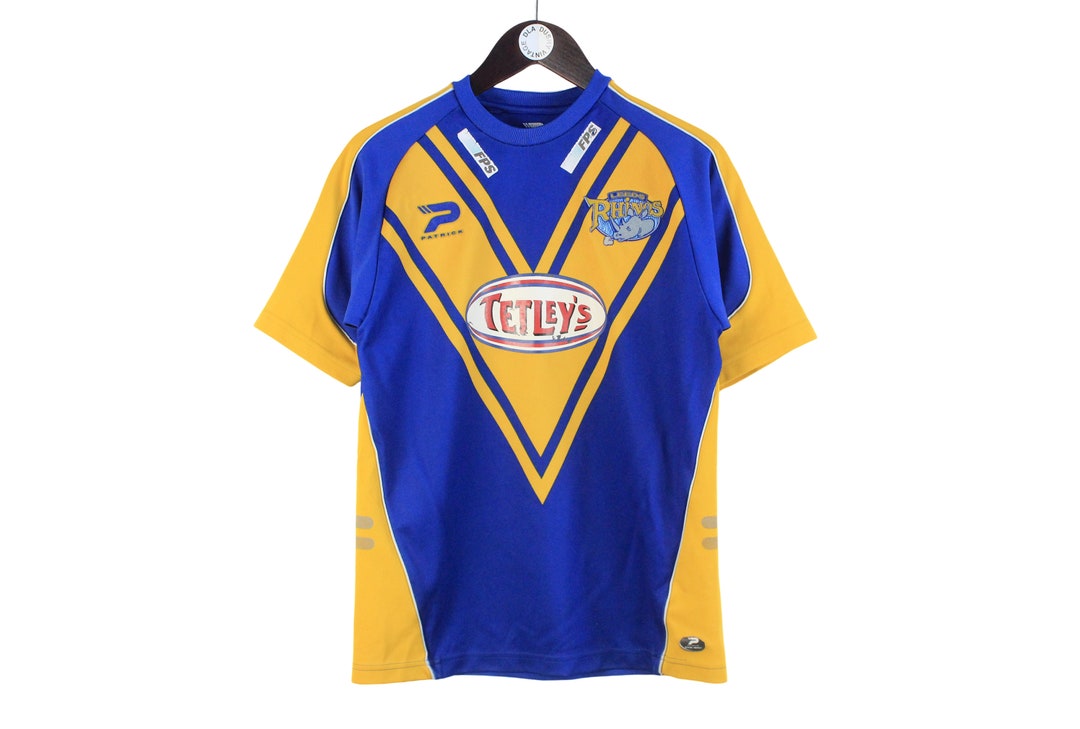 Vintage Leeds Rhino Patrick Rugby Shirt Blue Jersey Collared Short ...