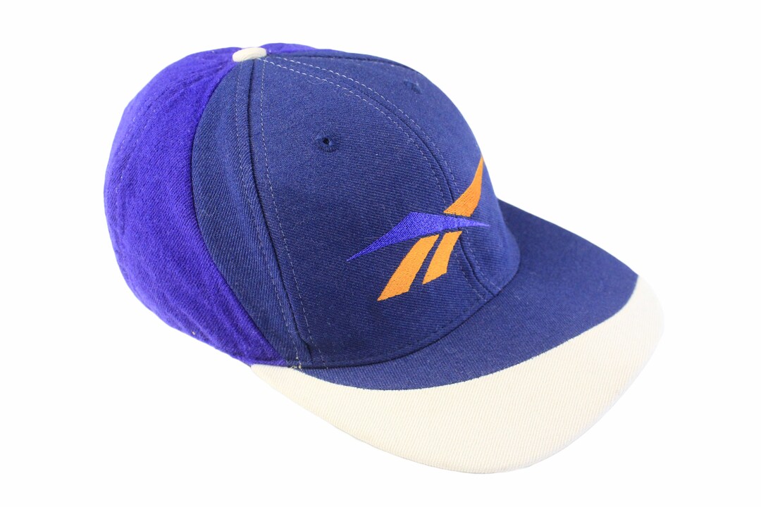 Vintage REEBOK Cap Big Logo Hat Blue Sport Style Headwear One Size ...