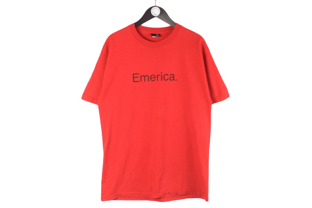 Vintage EMERICA T-shirt Big Logo Skateboarding Tee Retro 90's Size L ...