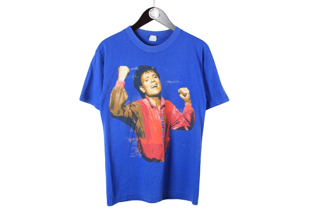 Vintage 1992 CLIFF RICHARD Access All Areas T-shirt Blue SIZE M Rare ...