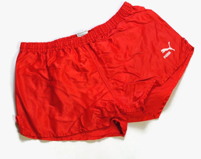 Vintage PUMA Track Shorts Size 6 Red Authentic 90's - Etsy