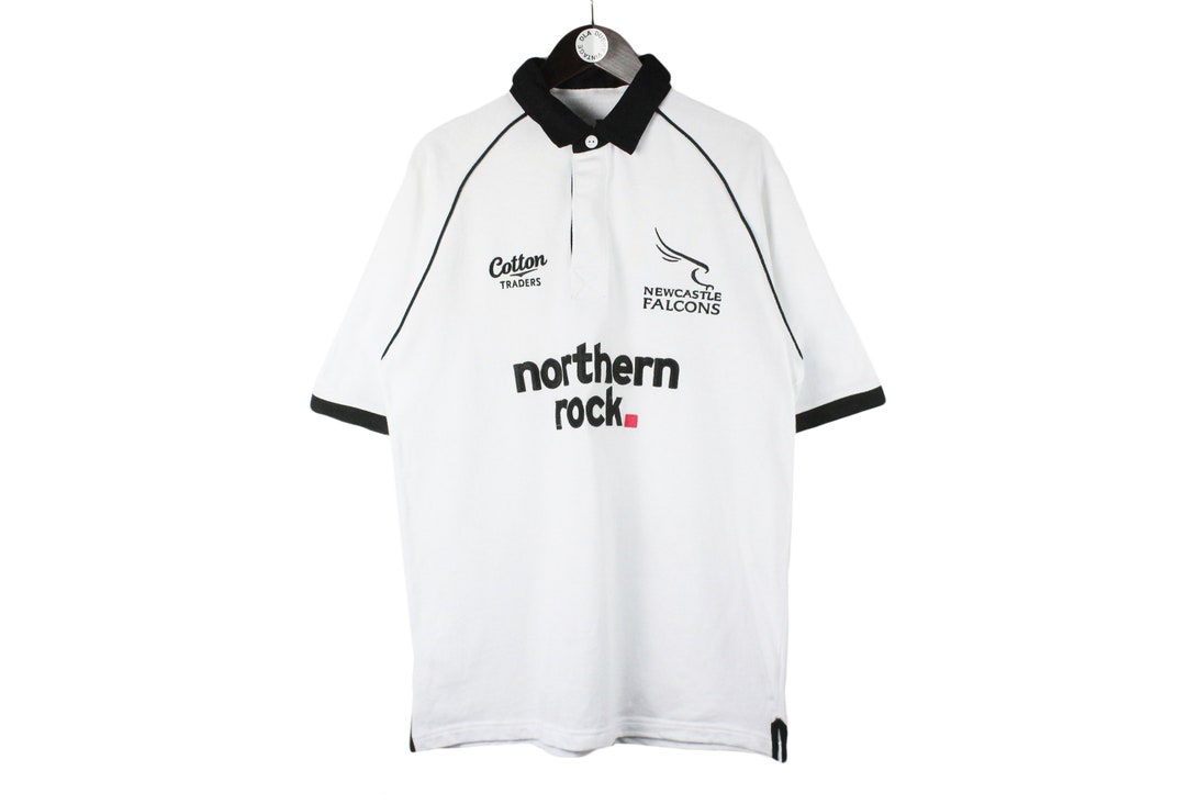 Vintage NEWCASTLE FALCONS Cotton Traders 2008/09 Rugby Polo T-shirt ...