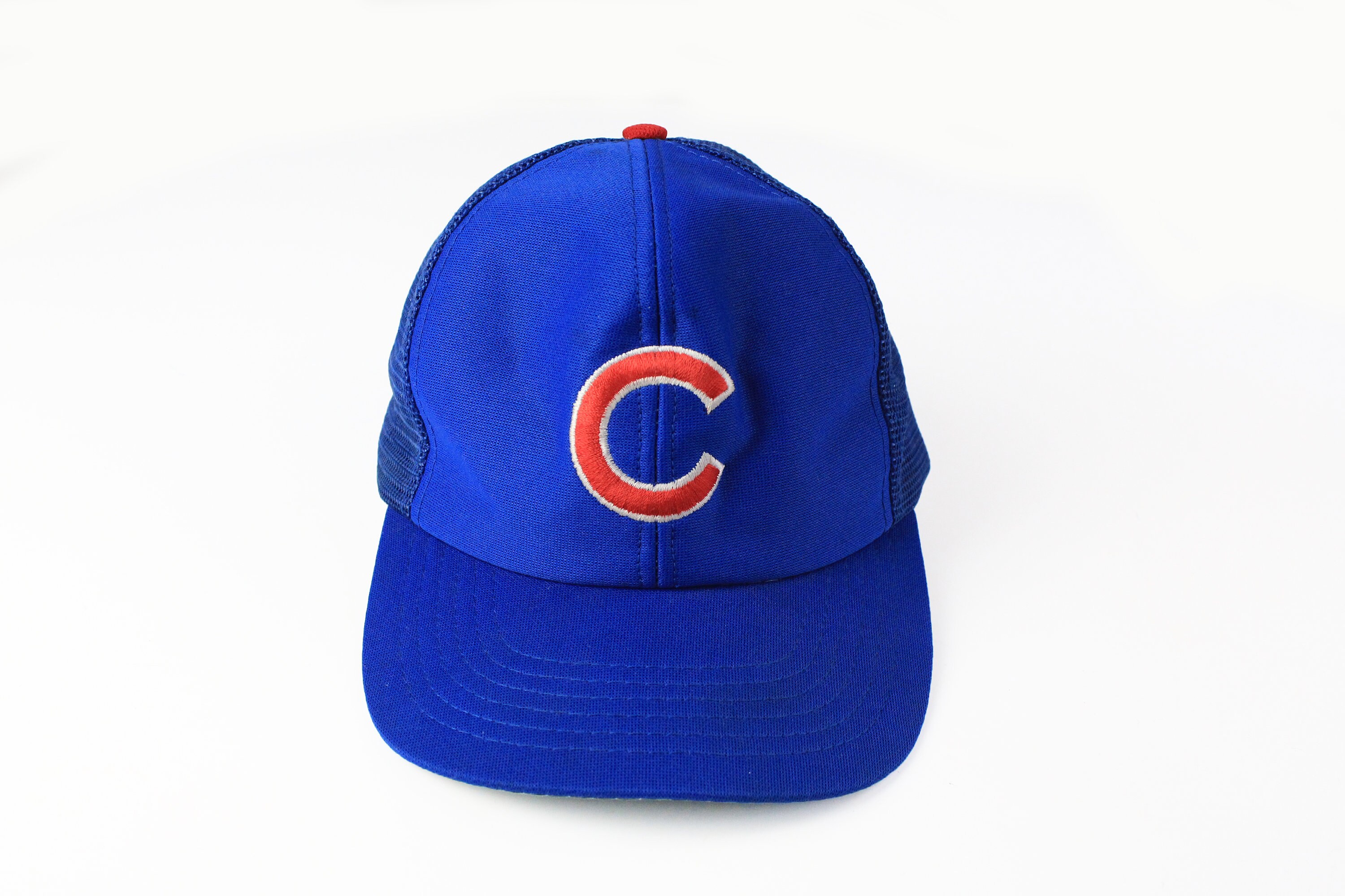 Vintage CHICAGO CUBS Trucker Cap Big Logo Mlb USA Sport Baseball Blue ...