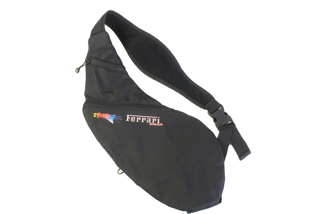 Vintage FERRARI Bag Backpack One Strap Black Racing F1 Team Sport ...