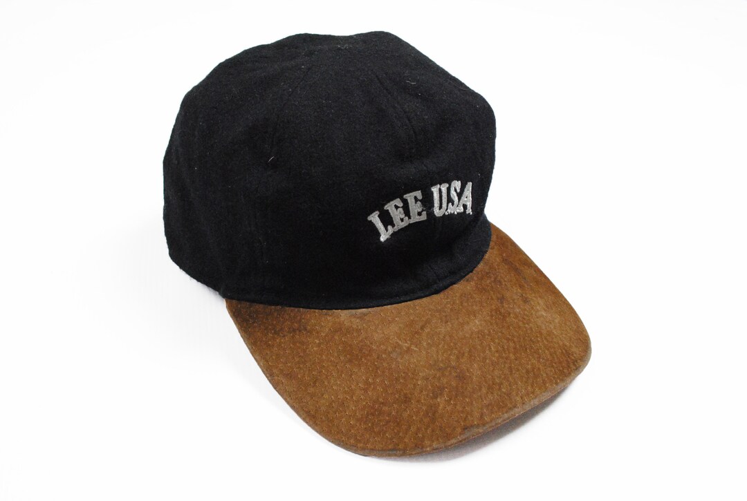 Vintage LEE USA Hat Big Logo Cap Hipster One Size Black Brown Retro ...