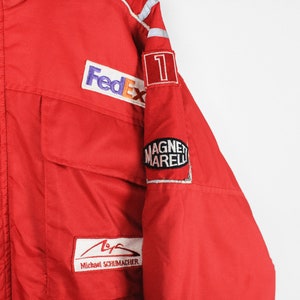 Vintage FERRARI Michael Schumacher Shell Jacket Size XL Red Authentic ...