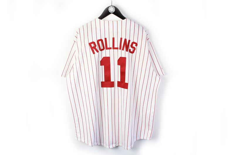 Vintage PHILLIES Philadelphia Rollins 11 Jersey Majestic T-shirt ...