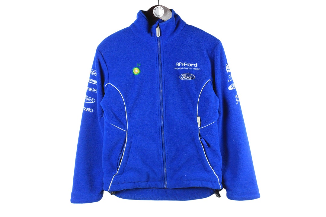 Vintage FORD Racing Fleece Sweater Full Zip Authentic Auto Sport Team ...