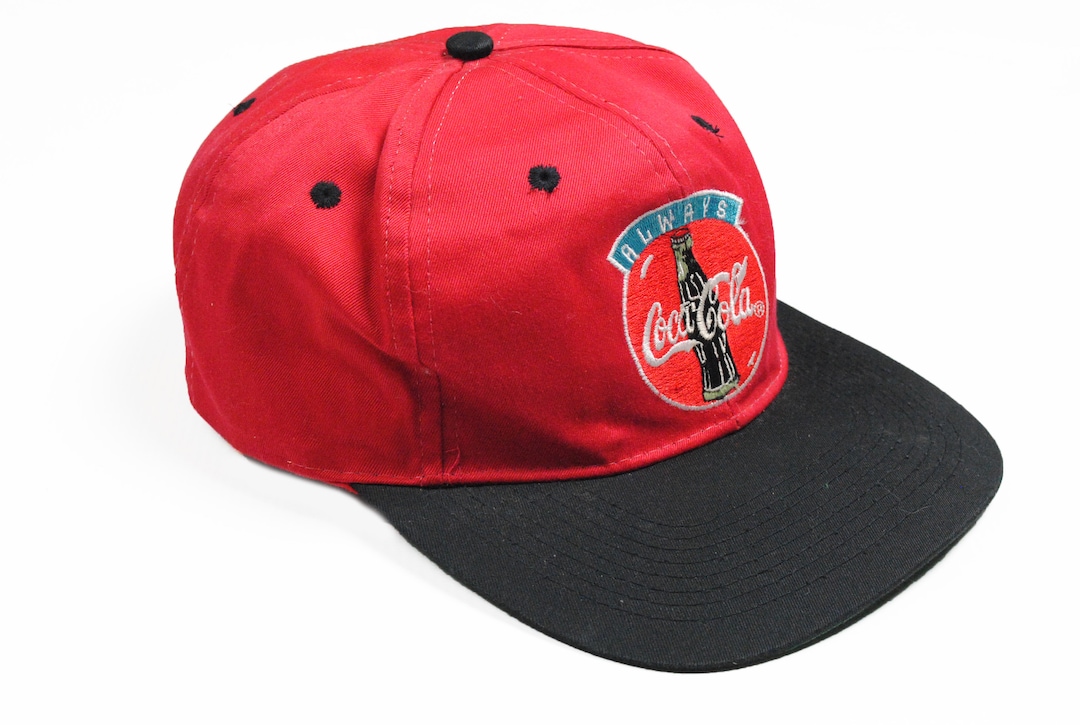 Vintage COCA-COLA Cap One Size Red Black Big Logo USA Style Hat ...