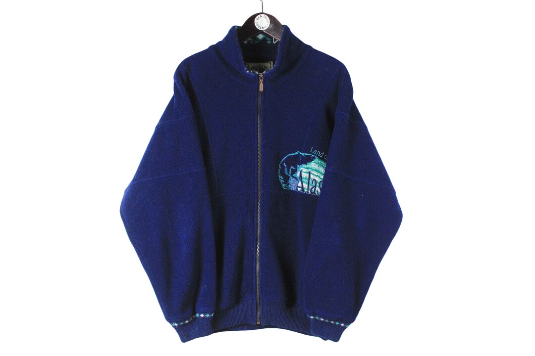 Vintage SILVY ALASKA Fleece Sweater Full Zip Size XL Rare Retro Hipster ...
