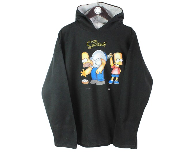Vintage 99's THE SIMPSONS Hoodie Authentic Wear Black Size XL Rare ...