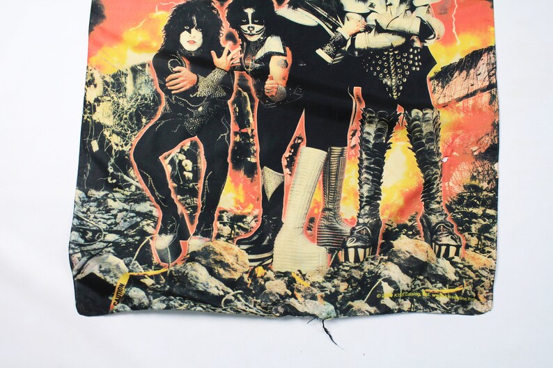 Vintage KISS 2000 Flag Banner Tapestry Music Band Old School 90's 80's ...