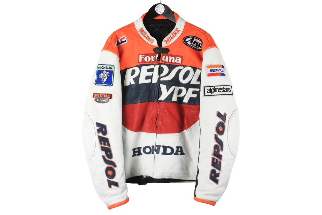 Vintage HONDA Repsol Jacket Racing Full Zip Big Logo Authentic Size Men ...