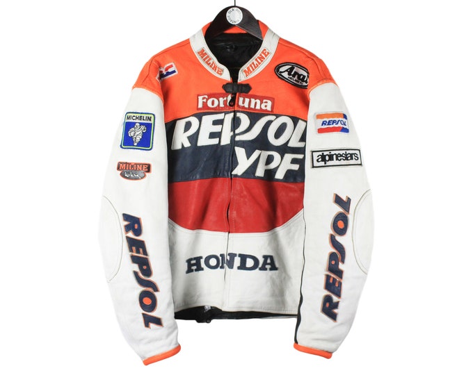 Vintage HONDA Repsol Jacket Racing Full Zip Big Logo Authentic Size Men ...