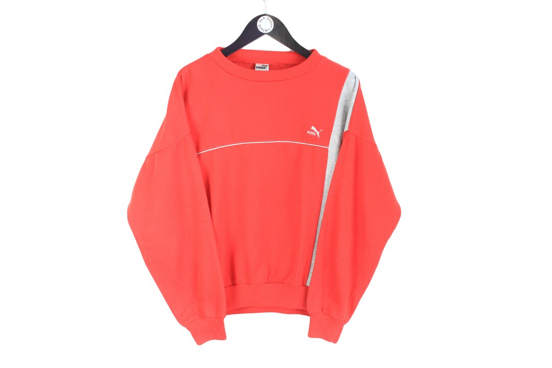 Vintage PUMA Sweatshirt Authentic Red Activity Wear Outfit Size M Men's ...
