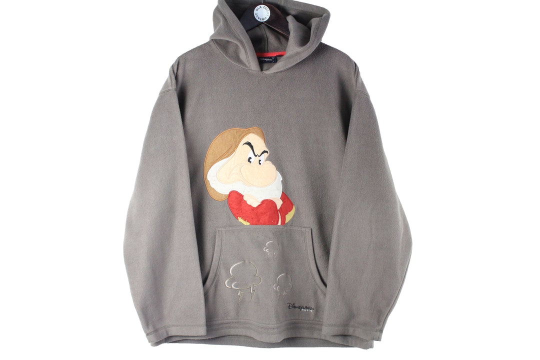 Vintage DISNEY GRUMPY Fleece Hoodie Size M Retro Collection Hooded ...
