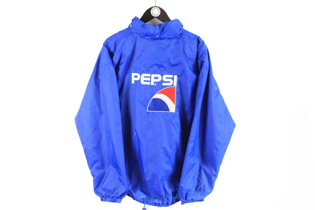 Vintage PEPSI Jacket Size Men's L Authentic Blue Nylon - Etsy