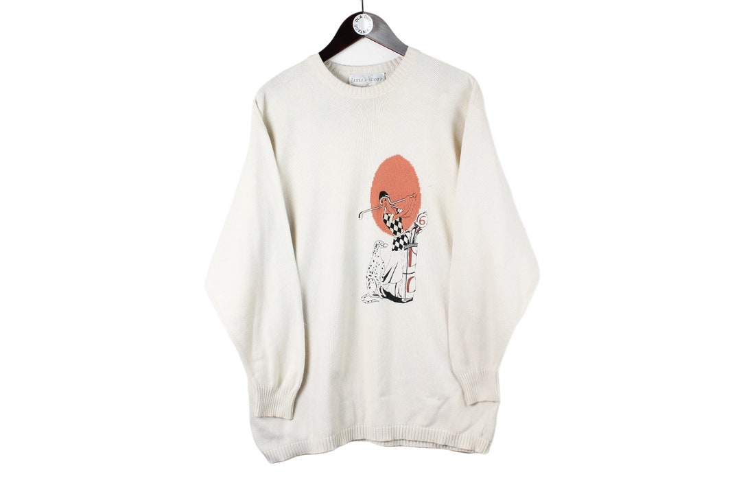 Vintage LYLE & SCOTT Pullover Women's Sweater Golf Pattern Size XL ...