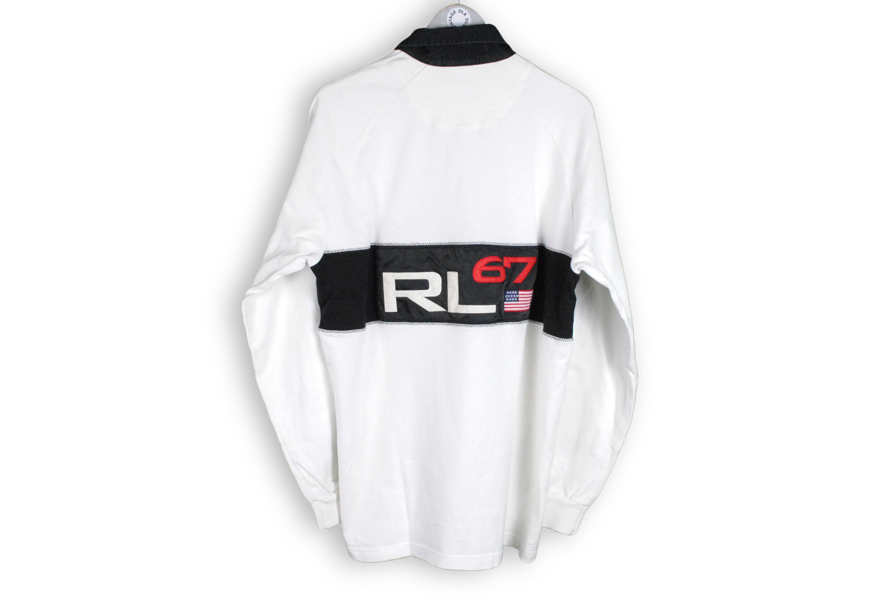 Vintage POLO SPORT RL-67 Ralph Lauren Rugby Shirt white black | Etsy