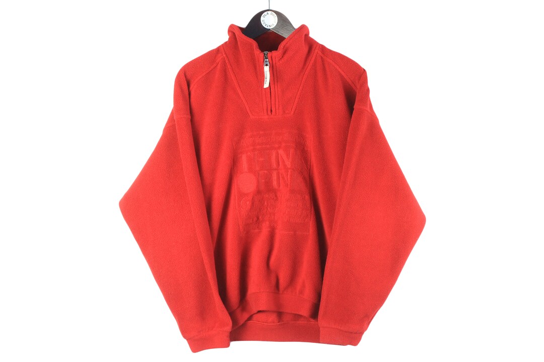 Vintage THINK PINK FLEECE Sweater Men's Size M 1/4 Zip - Etsy