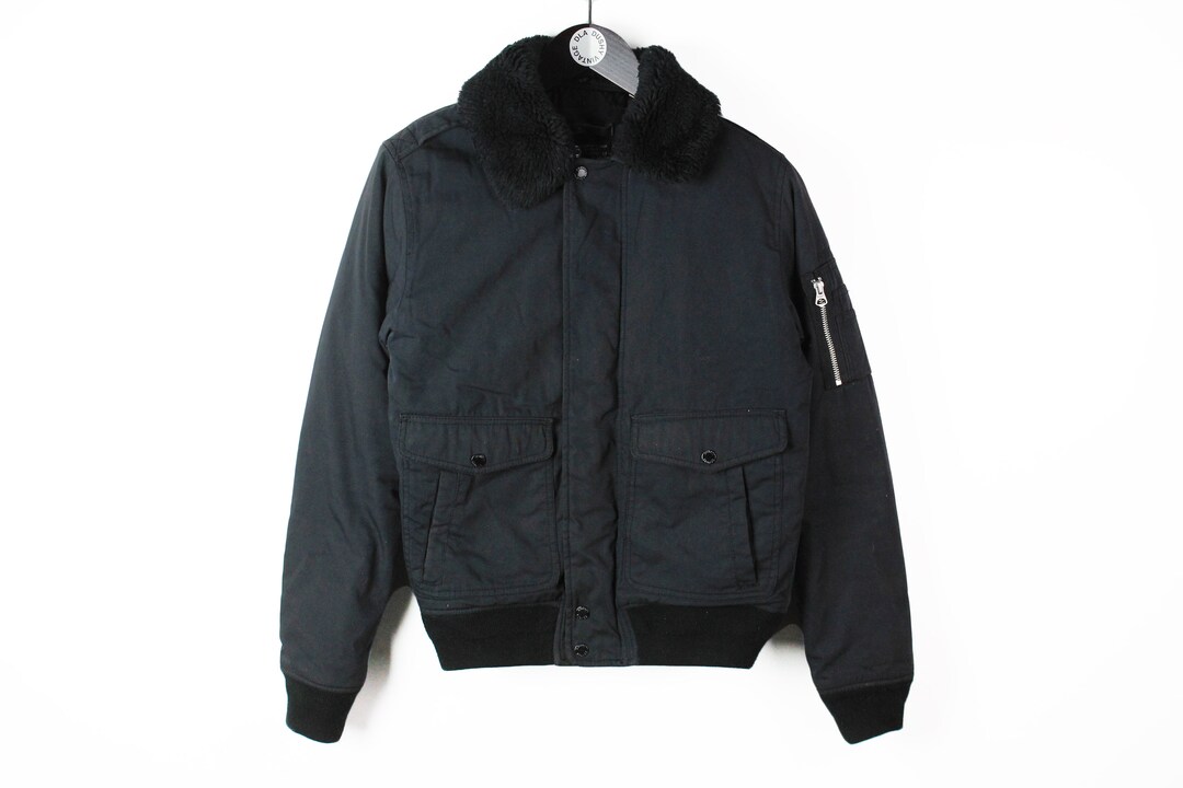 Vintage SCHOTT N.Y.C. Flyer's Jacket Pocket Black Intermediate MA1 Size ...