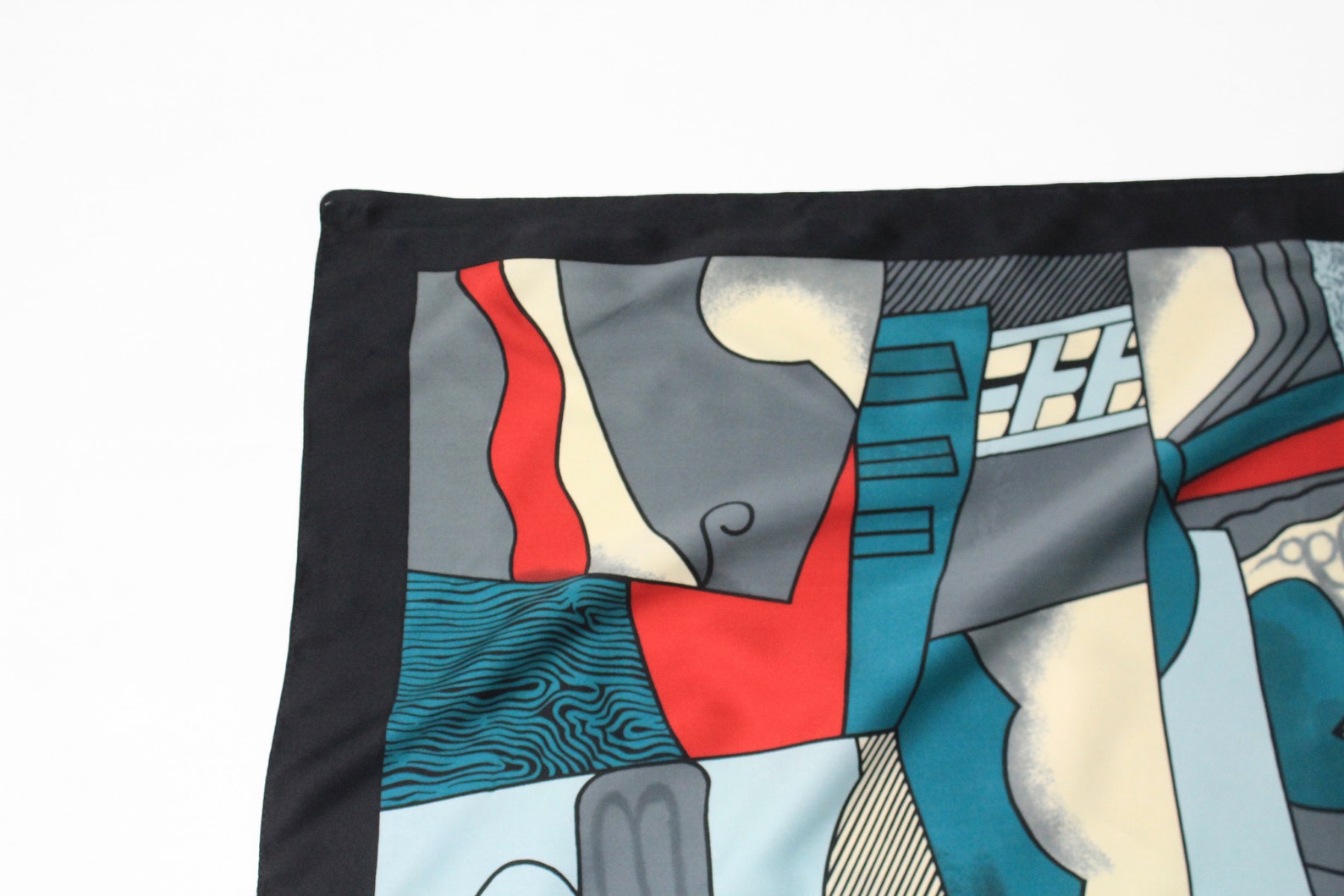 Vintage PICASSO Scarf abstract print human pattern authentic | Etsy