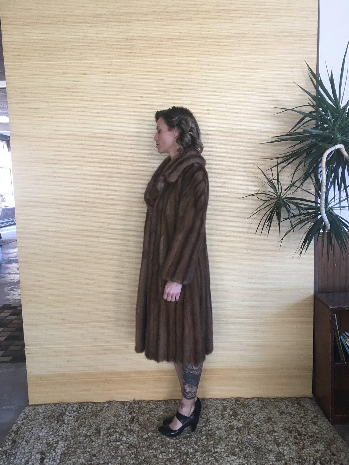 Fabulous Vintage Genuine Wild Female Mink Brown Long Length Fur Coat ...