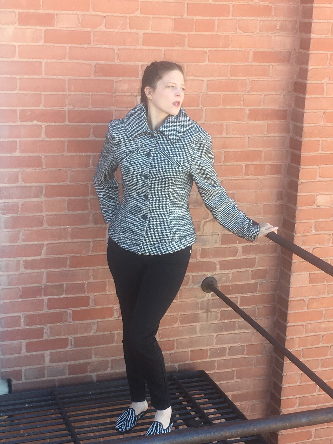 Vintage Raw Silk Jacket Black & White Woven Silk Jacket - Etsy