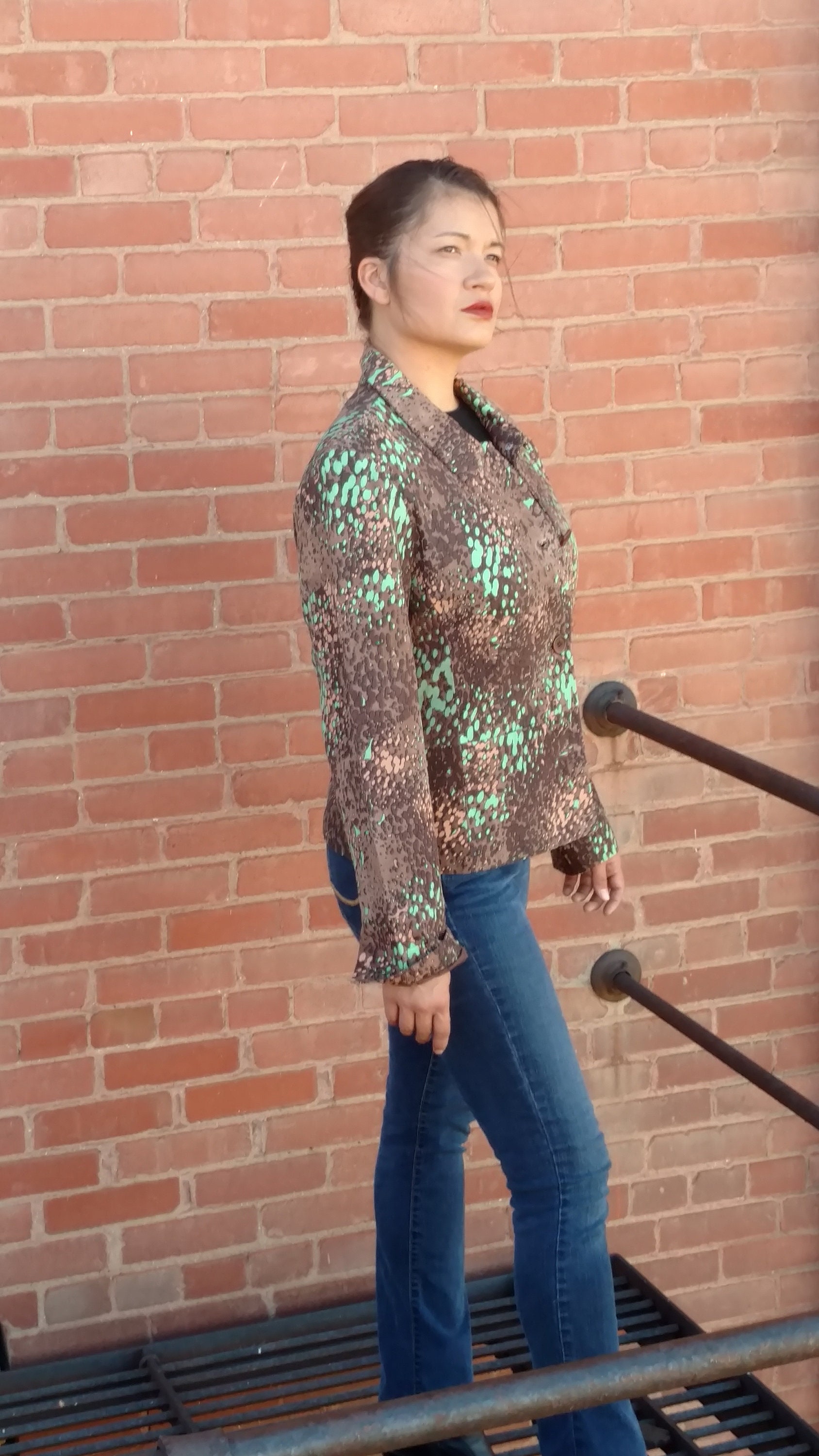 Multi Color Paint Splatter Jacket, Womens Leather Jacket, Brown Leather ...