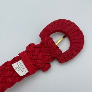 Vintage Red Wide Fabric Woven Belt With Gold Hardware, Intrecciato ...