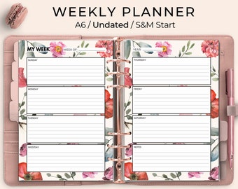 Weekly Planner Printable Week on Two Pages WO2P Planner | Etsy