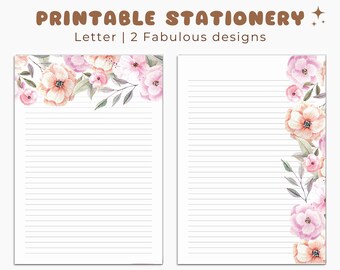 PRINTABLE Lined Paper /6x9 In Letter and Half Letter Sizes - Etsy
