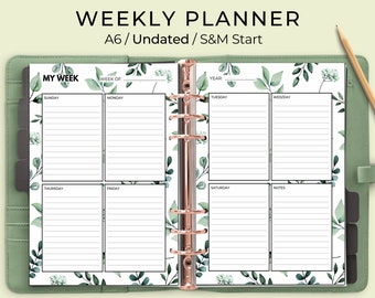 Weekly Planner Printable Week on Two Pages WO2P Planner | Etsy