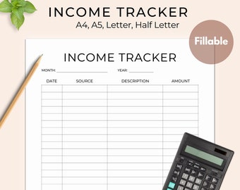 Income Tracker Printable - Etsy