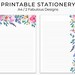 Purple Floral Printable Stationery A4 Printable Stationary - Etsy