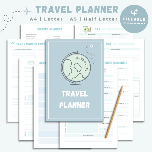 Printable Travel Planner - Etsy