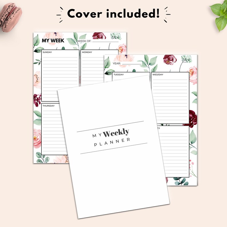 Weekly Planner Printable Week at a Glance Printable Weekly - Etsy