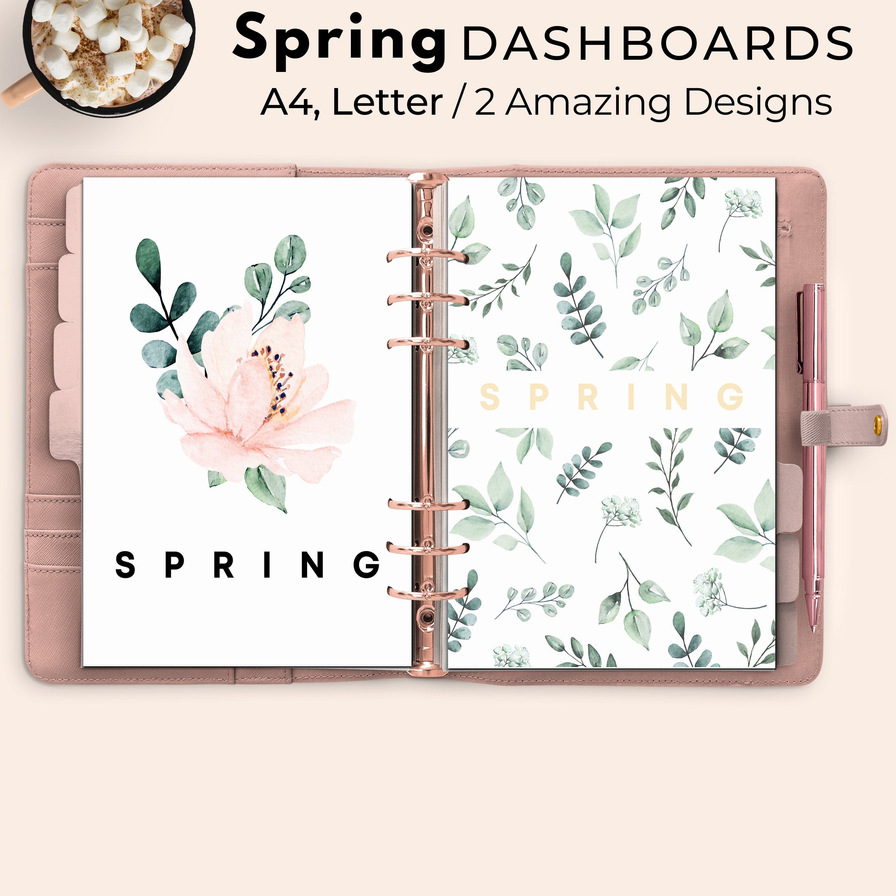 Printable Dashboard Floral Planner Cover Printable Floral - Etsy