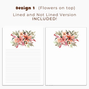 Boho Floral Printable Stationery, Printable Writing Paper, Printable ...